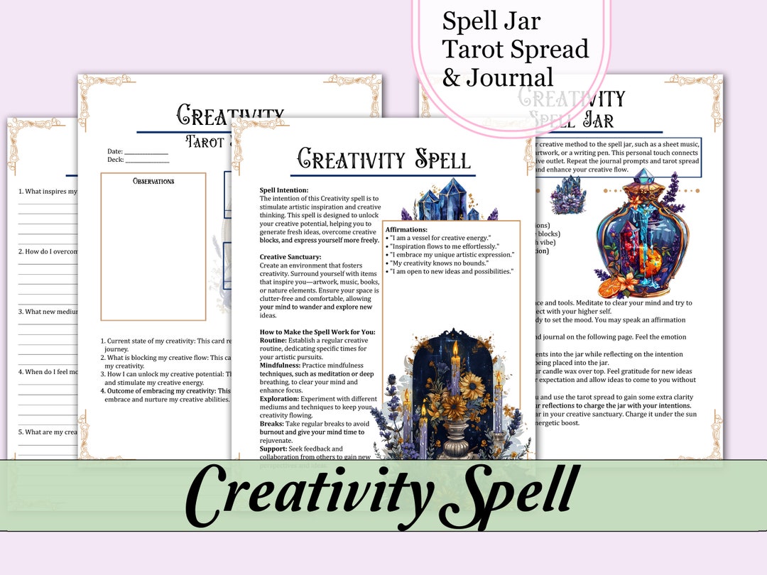 Creativity Spell Kit | Spell Jar Recipe, Guide, Affirmations, Journal ...
