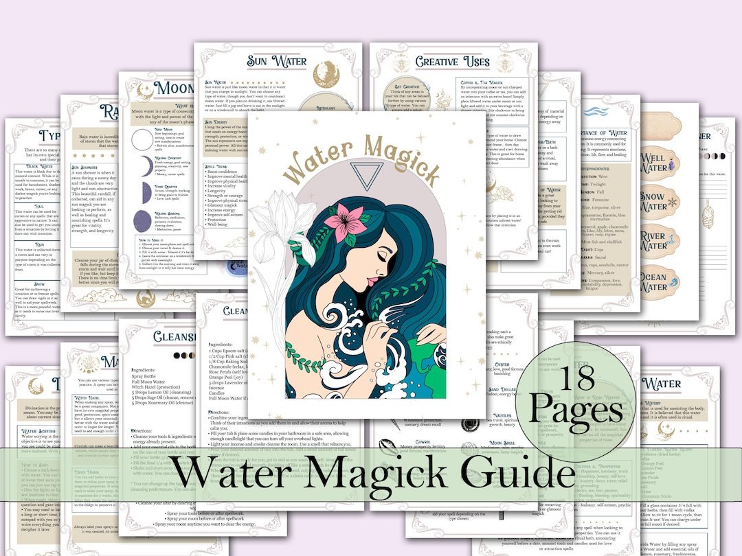 Water Magick Guide Moon Water, Correspondences, Cleansing, Divination ...