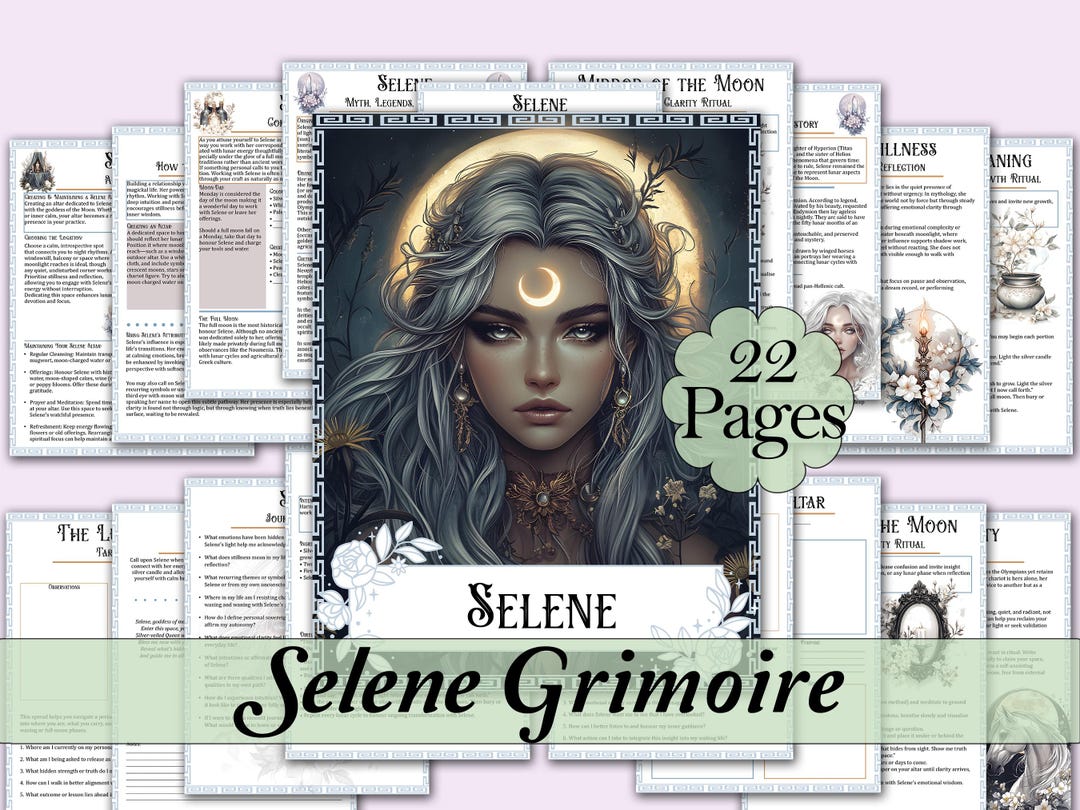 Selene Book of Shadows Bundle | Greek Goddess of the Moon | Rituals ...
