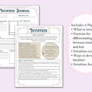 Intuition Guide and Worksheet | Printable Pages - Etsy