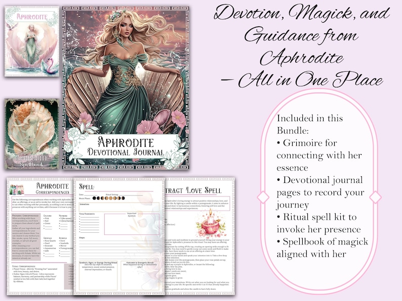 Complete Aphrodite Book of Shadows Bundle | Spells, Rituals, Glamour ...