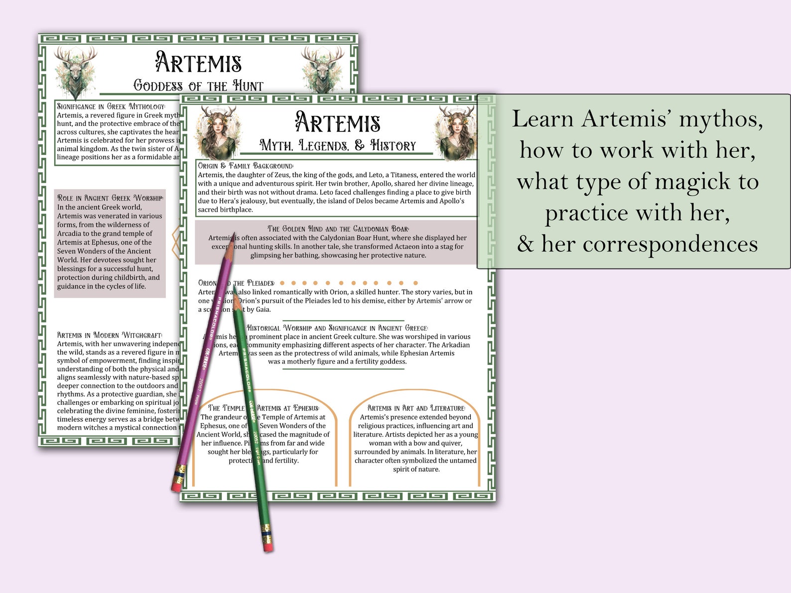 Artemis Book of Shadows Bundle Rituals, Tarot Spreads, Wildcrafting ...