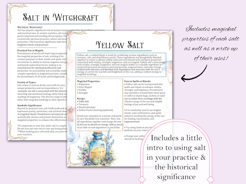 Witch's Salt Guide + Recipes | How to Craft and Use Coloured Salts in ...