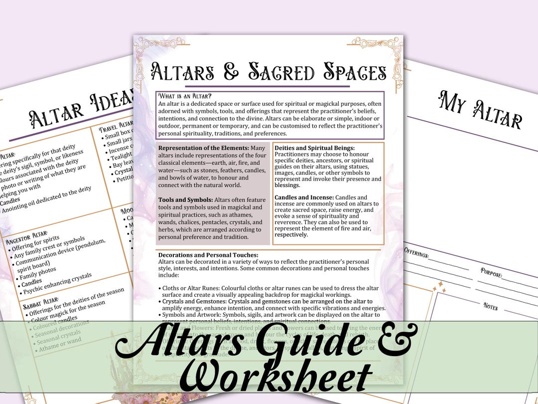 Altars Guide & Worksheet | Simple Altar Planner for Your Magickal ...