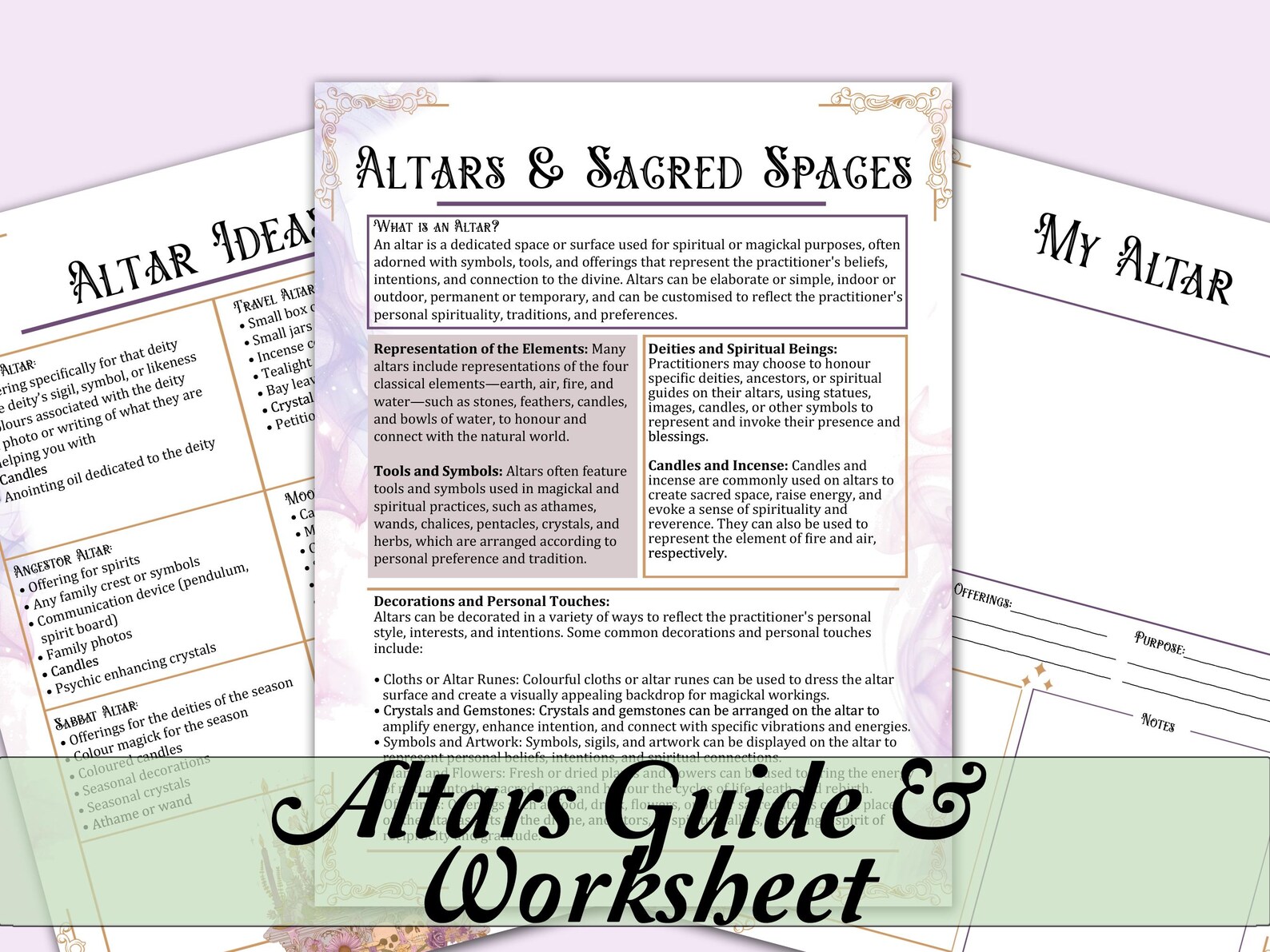 Altars Guide & Worksheet | Simple Altar Planner for Your Magickal ...