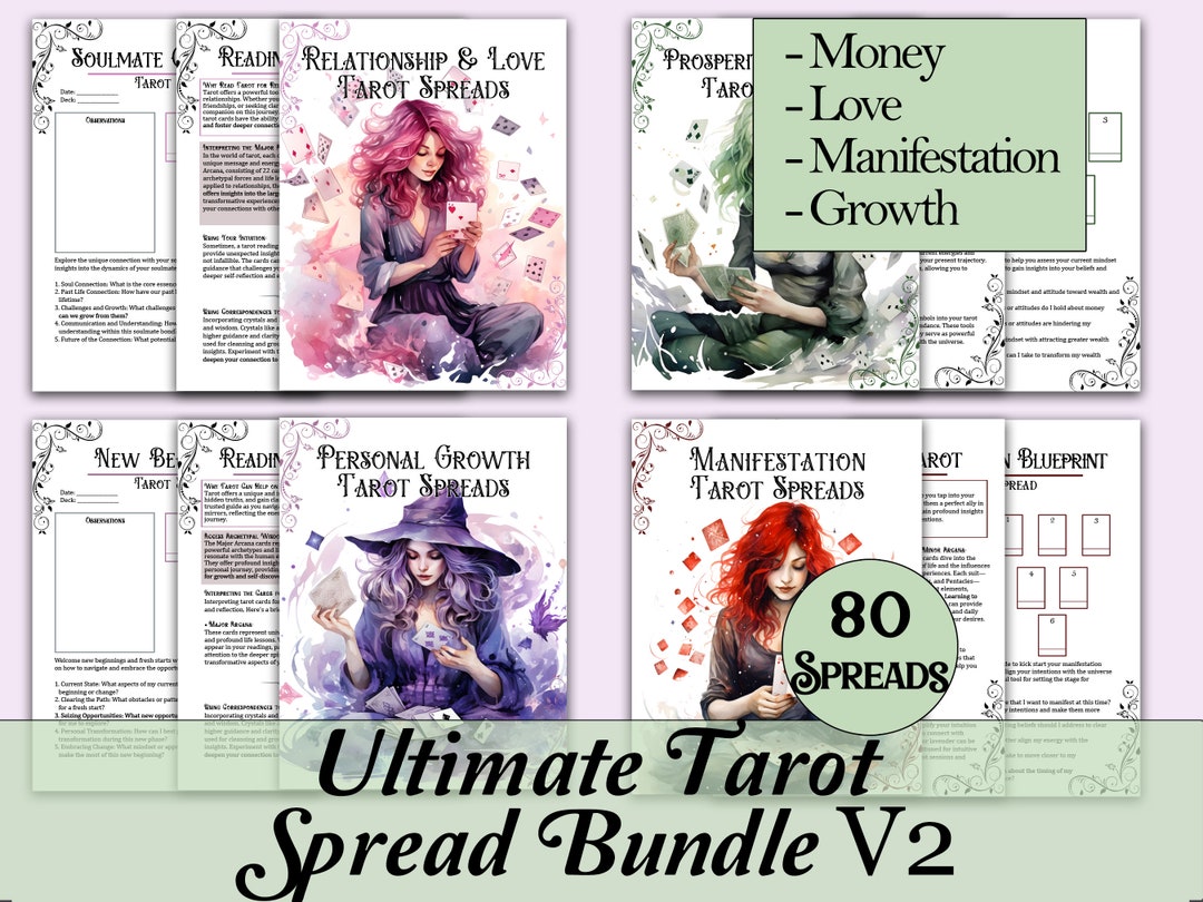 Ultimate Tarot Spread Bundle Vol. 2 + Journal & Guide | 80 Spreads for ...