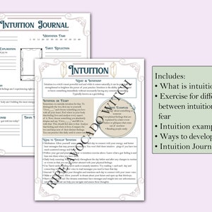 Intuition Guide and Worksheet Printable Pages - Etsy