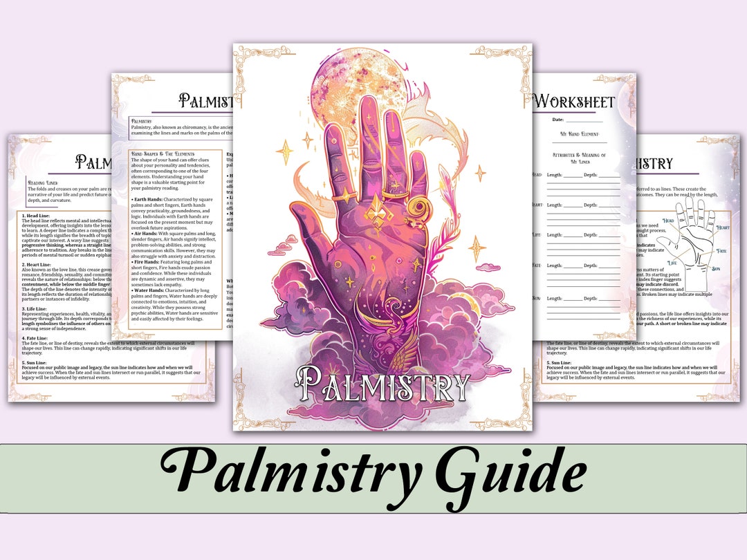 Palmistry Basics Guide & Worksheet | Reading Lines, Mounts, Plains ...