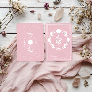 Pink Minimalist Oracle Card Deck With Guidebook & Box Full Colour ...