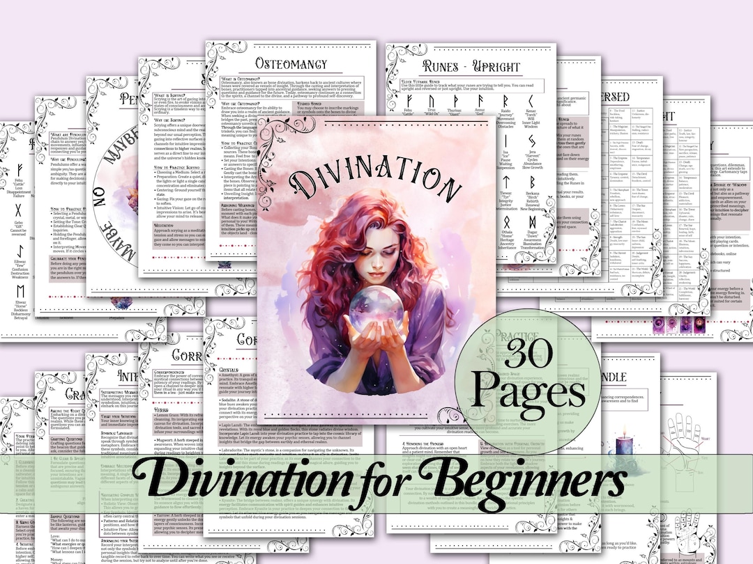 Divination Bundle Book of Shadows Pages | Tarot, Scrying, Pendulums ...
