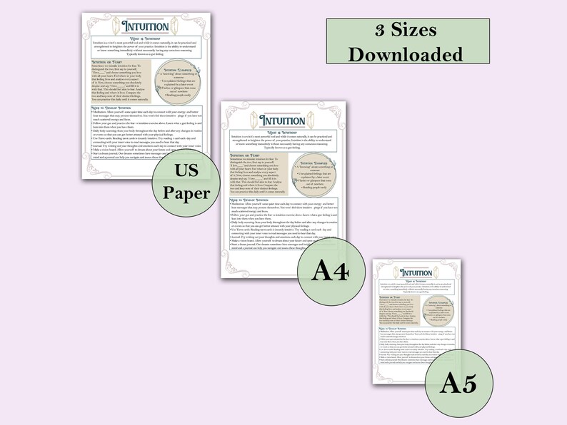 Intuition Guide and Worksheet Printable Pages - Etsy