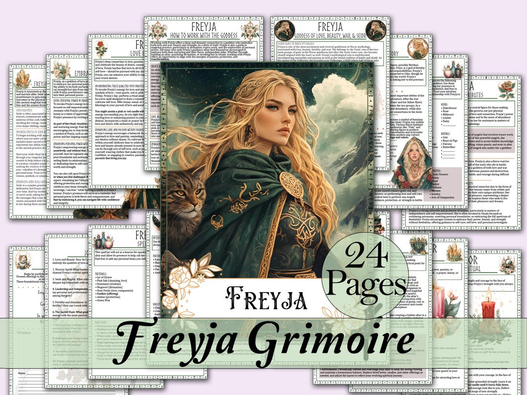Freyja Book of Shadows Bundle | Norse Goddess of Love, Beauty & War ...