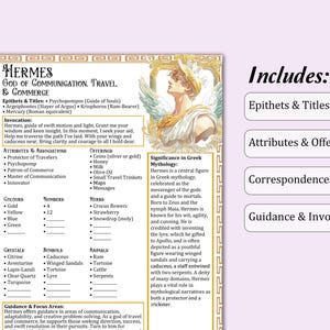 Hermes Cheat Sheet | Greek God of Travel, Communication, and Prosperity ...
