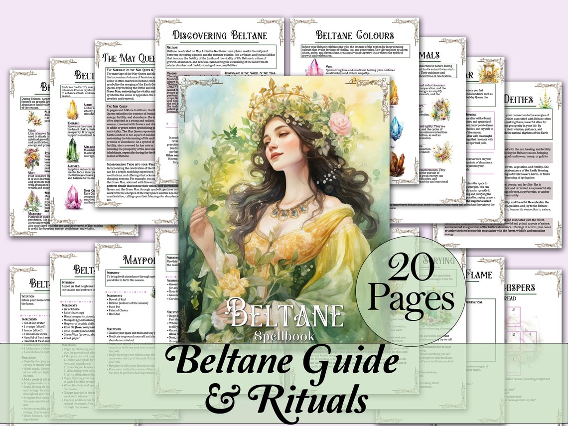 Beltane Sabbat Guide & Ritual Bundle | Correspondences, Spells, Tarot ...