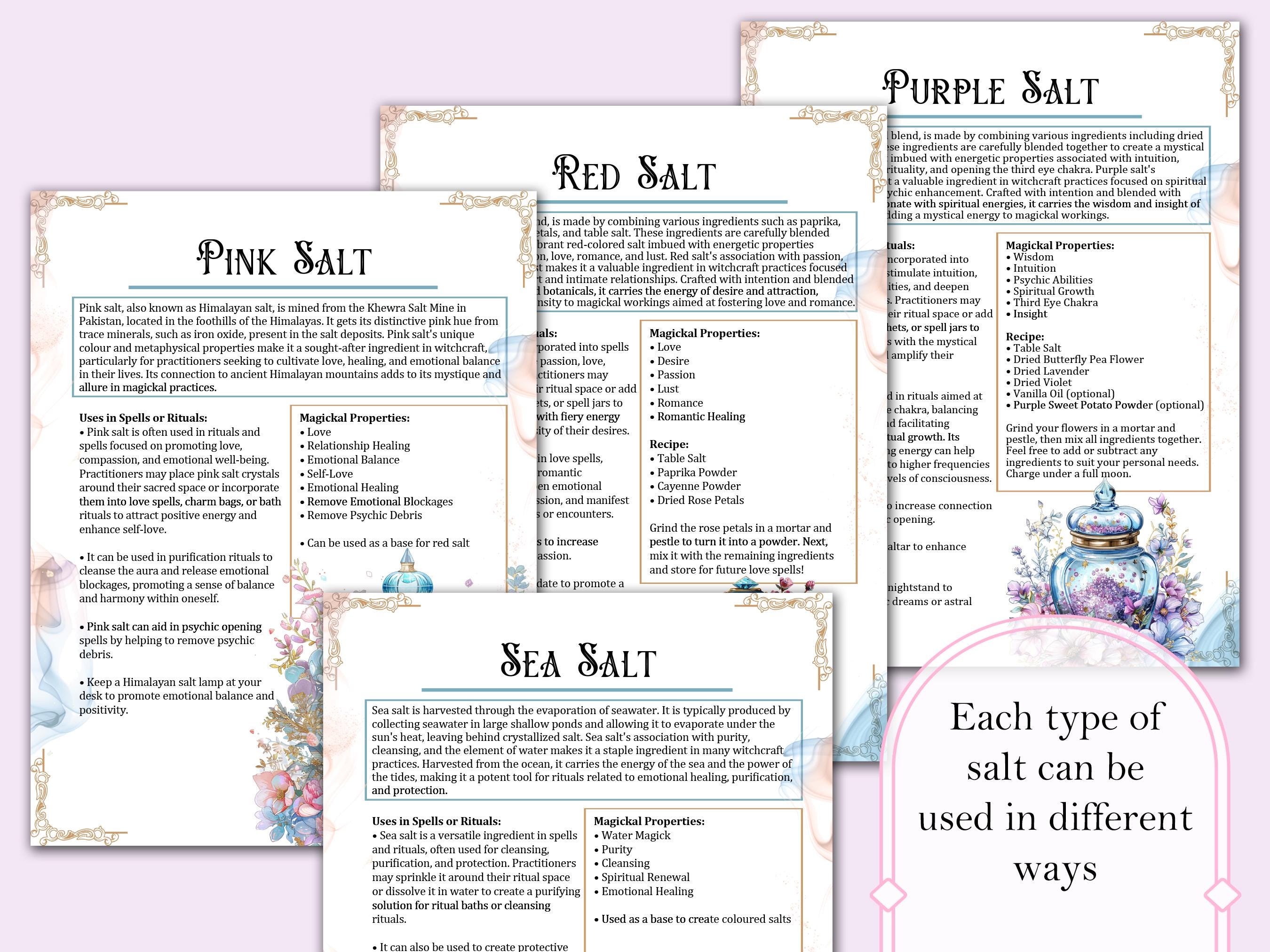 Witch's Salt Guide + Recipes | How to Craft and Use Coloured Salts in ...