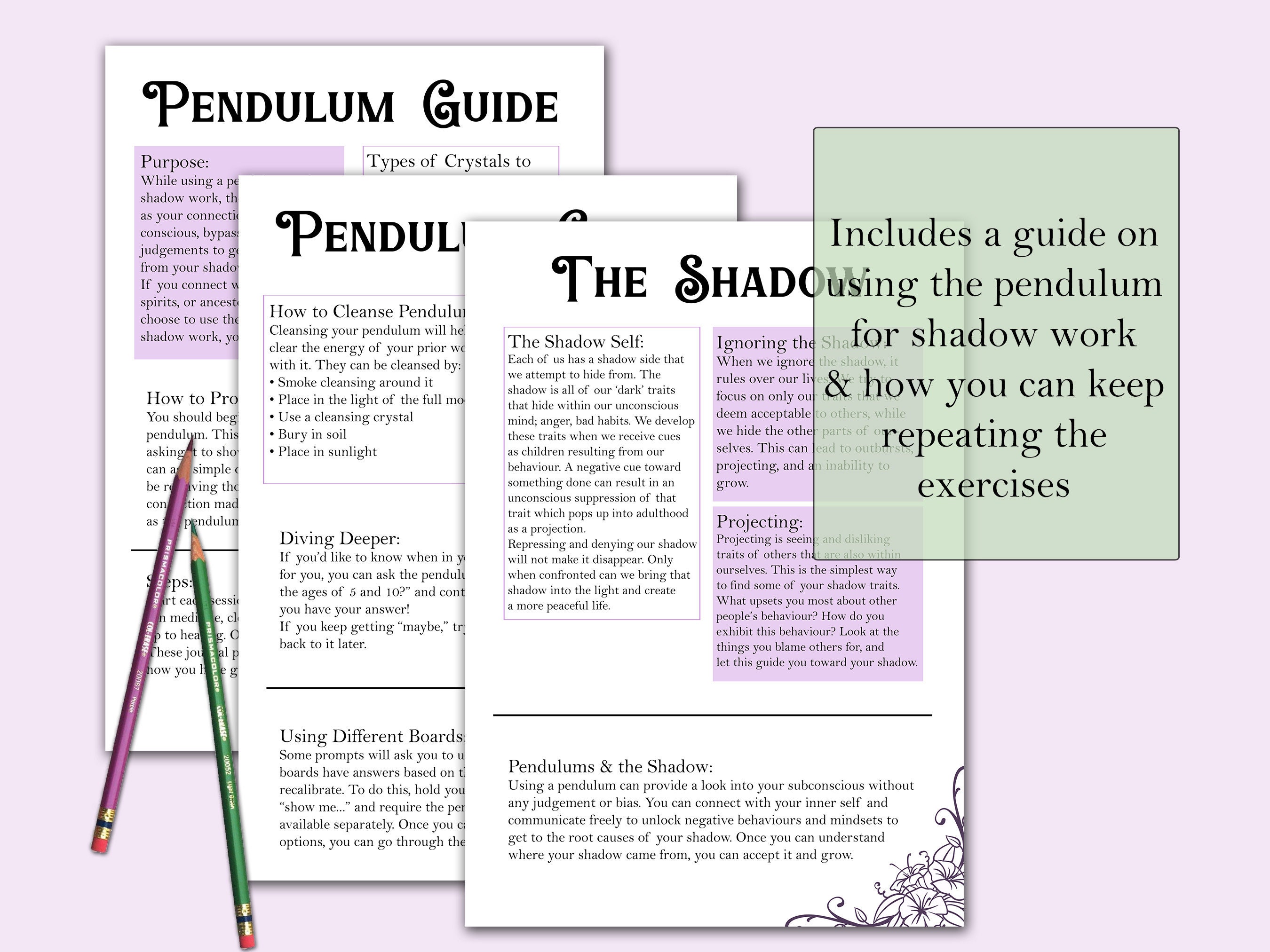 Shadow Work Pendulum Journal and Guide | 109 Pages With 100 Prompts ...