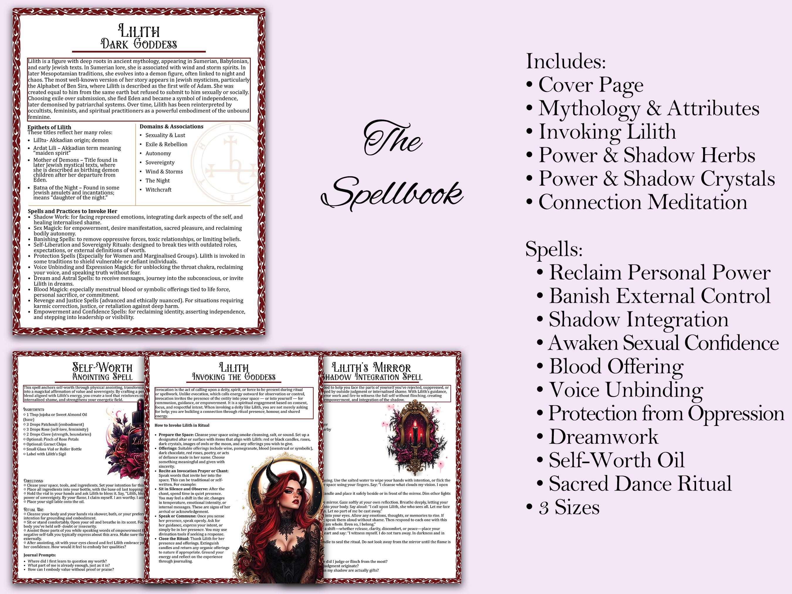 Complete Lilith Book of Shadows Bundle | Spells, Ritual, Shadow Work ...
