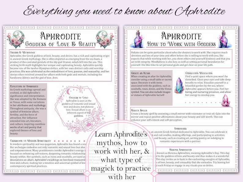 Aphrodite Book of Shadows Bundle | Rituals, Tarot Spreads ...