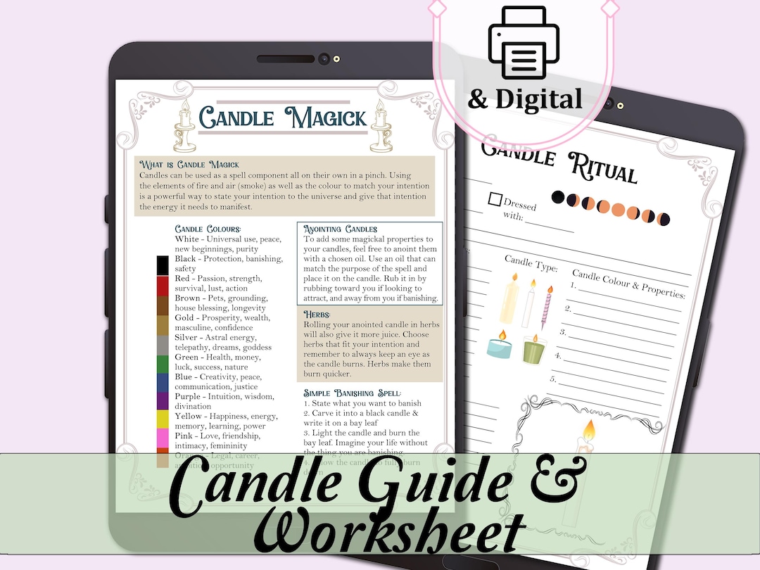 Candle Magick Guide & Worksheet | Printable Pages - Etsy