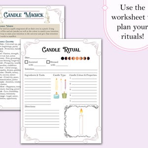 Candle Magick Guide & Worksheet | Printable Pages - Etsy