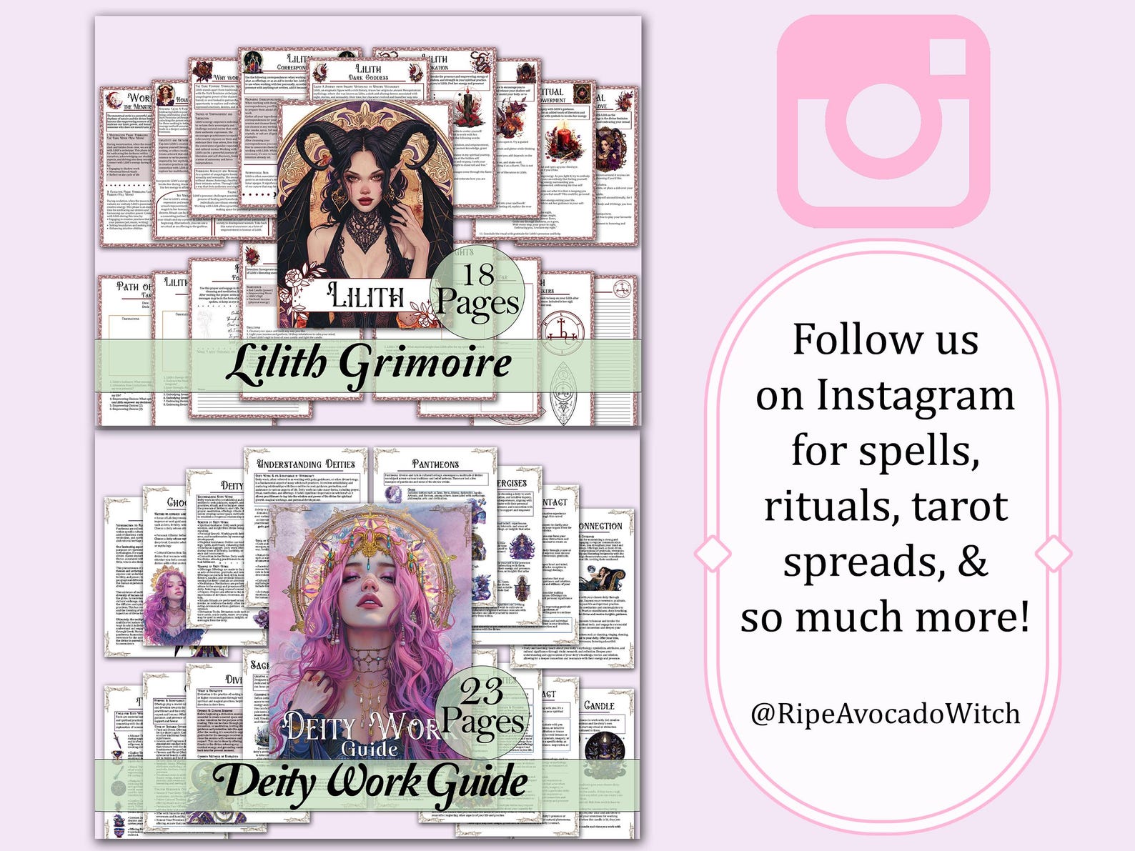 Lilith Cheat Sheet | the First Woman, Dark Goddess - Printable Pages - Etsy
