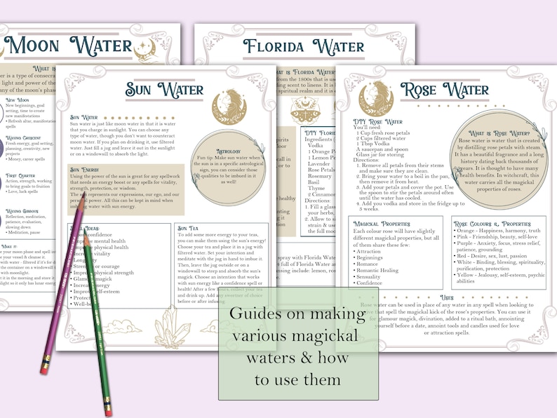 Water Magick Guide Moon Water Correspondences Cleansing - Etsy