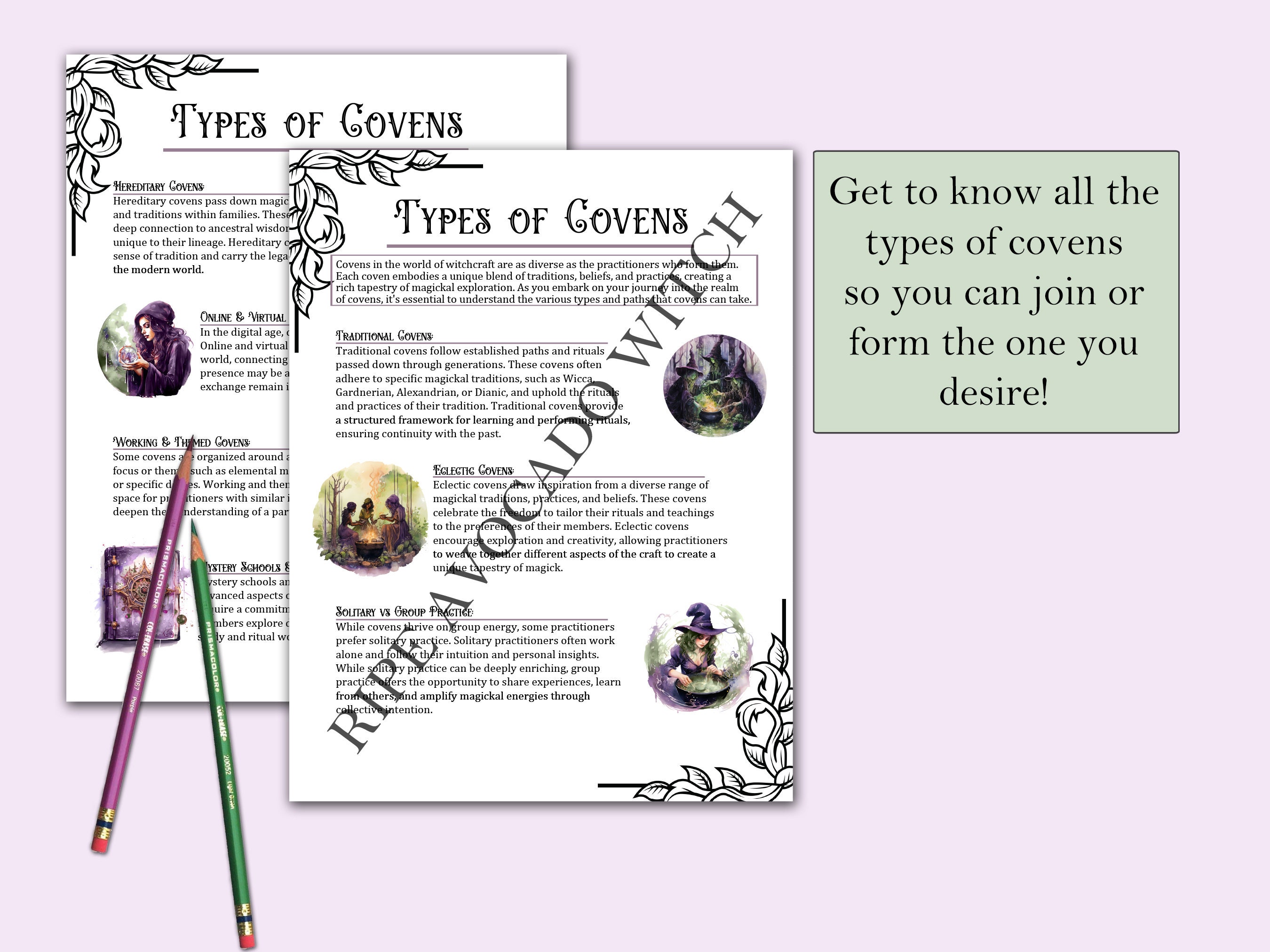 Coven Guide for Joining or Forming a Witchcraft Coven Printable Pages ...