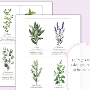 Affirmation Cards - Botanical | 50 Printable Affirmation Cards for ...