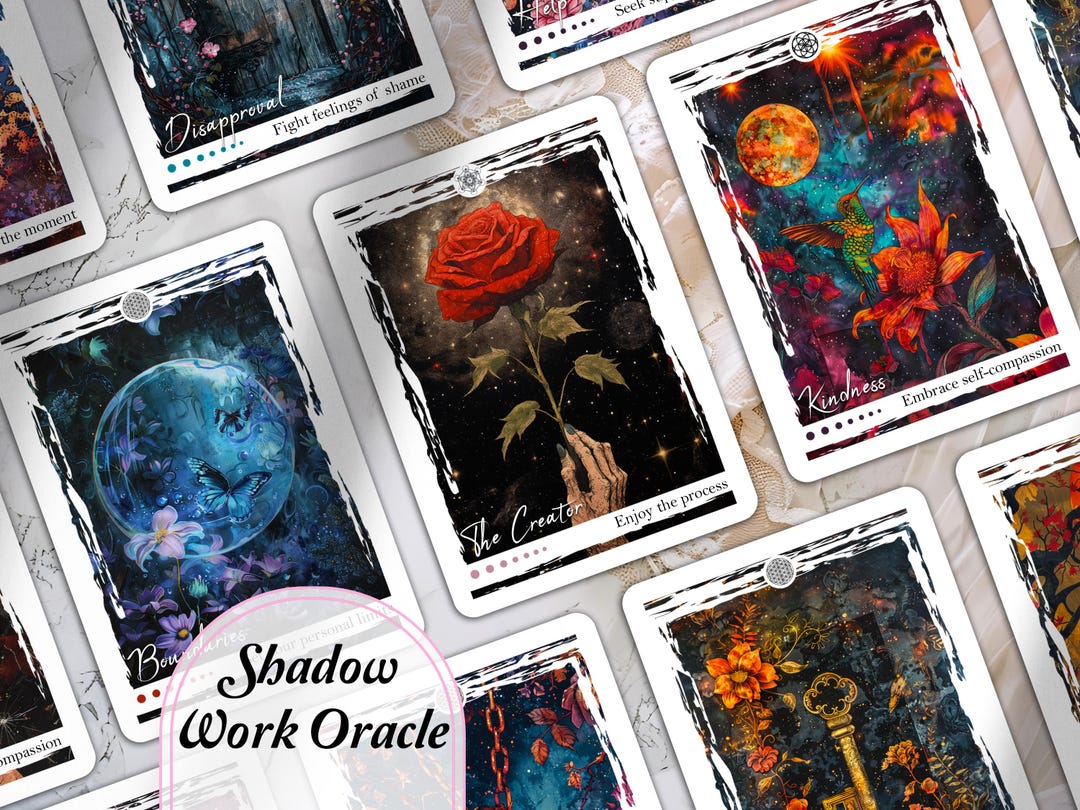 Shadow Work Oracle Card Deck With Guidebook And Box Full Colour Guidebook With Shadow Work Journal