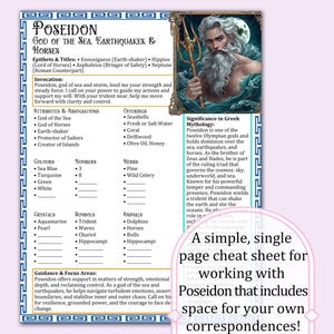 Poseidon Cheat Sheet | Greek God of the Sea, Earthquakes, and Horses ...