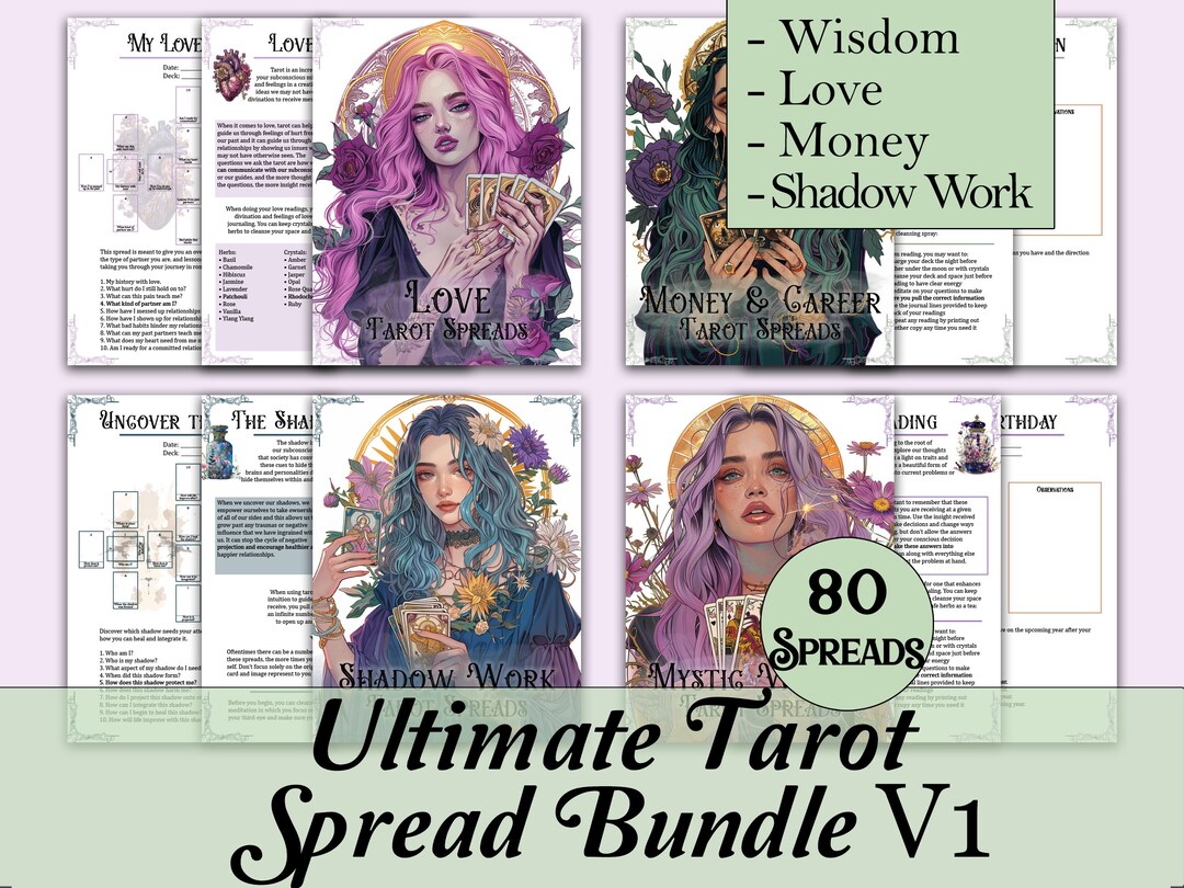 Ultimate Tarot Spread Bundle Vol. 1 + Journal & Guide | 80 Spreads for ...