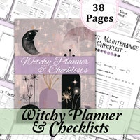 Witch Daily Planner Printable Pages, Rainbow Witch Planner Digital ...