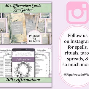 Affirmation Cards - Botanical | 50 Printable Affirmation Cards for ...