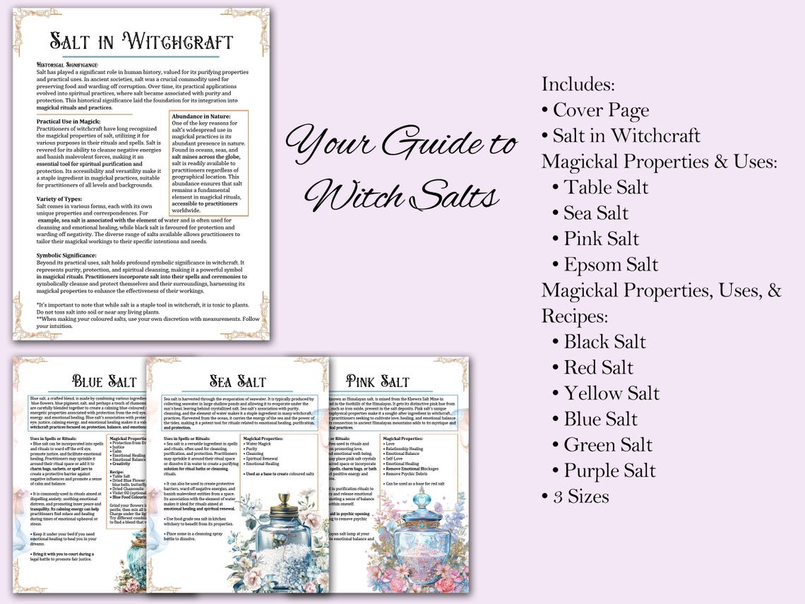 Witch's Salt Guide + Recipes | How to Craft and Use Coloured Salts in ...