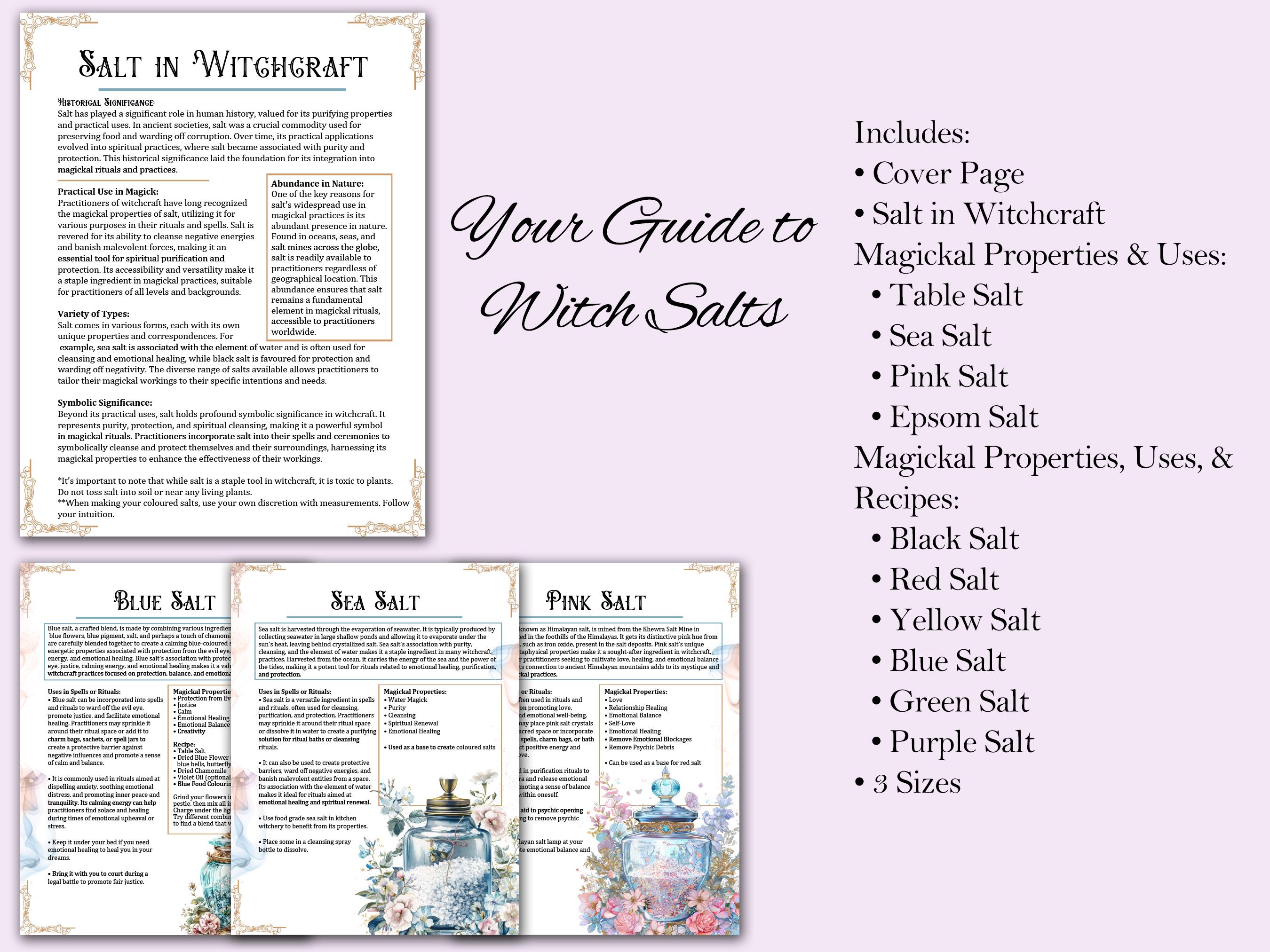 Witch's Salt Guide + Recipes | How to Craft and Use Coloured Salts in ...