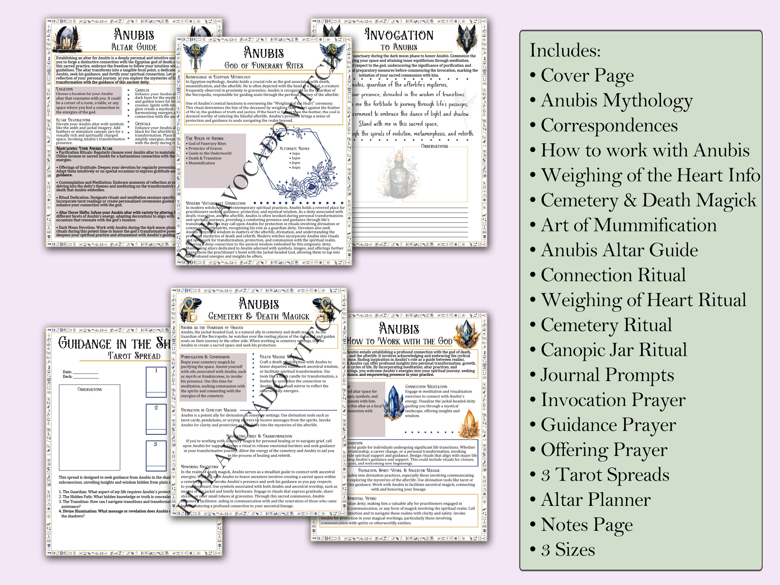 Anubis Book of Shadows Bundle Rituals, Tarot Spreads, Death Magick, and ...