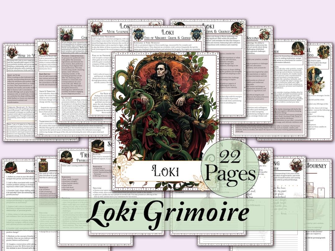 Loki Book of Shadows Bundle | Spells, Rituals, Tarot Spreads, History ...