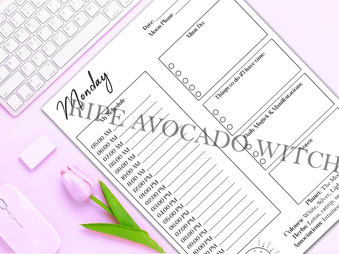 ADHD Witch Planner Daily Weekly & Monthly Printable - Etsy