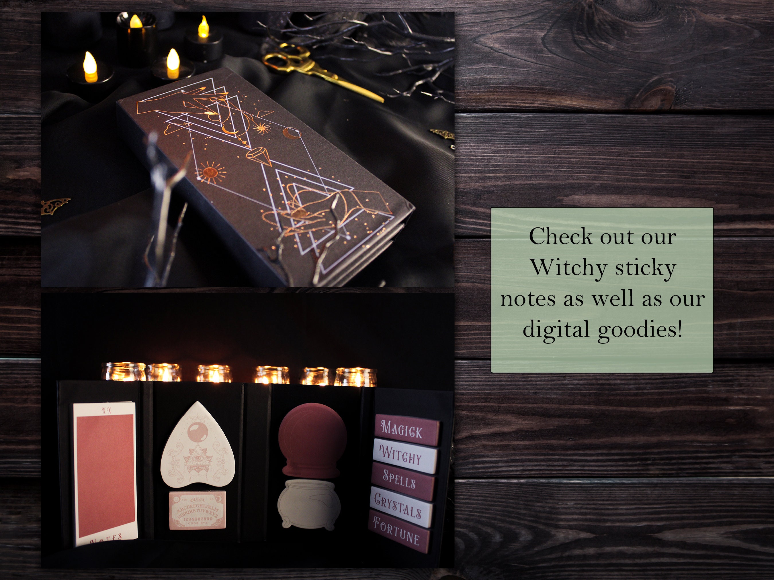 Notes by Candlelight 3 Pack Thread Bound Coffin Shaped Notebooks Lined ...