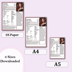 Lilith Cheat Sheet | the First Woman, Dark Goddess - Printable Pages - Etsy