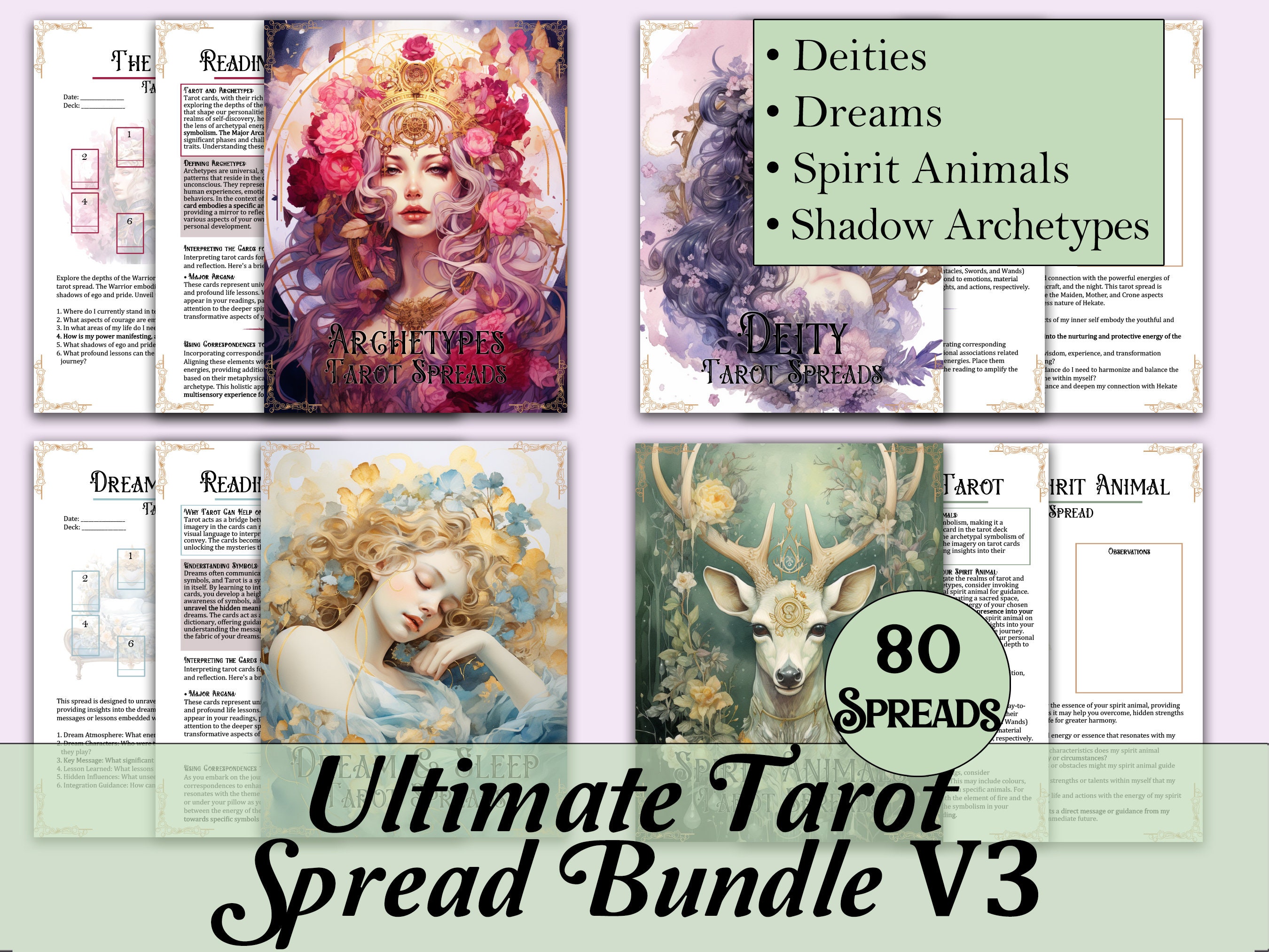 Ultimate Tarot Spread Bundle Vol. 3 Journal & Guide 80 Spreads for ...