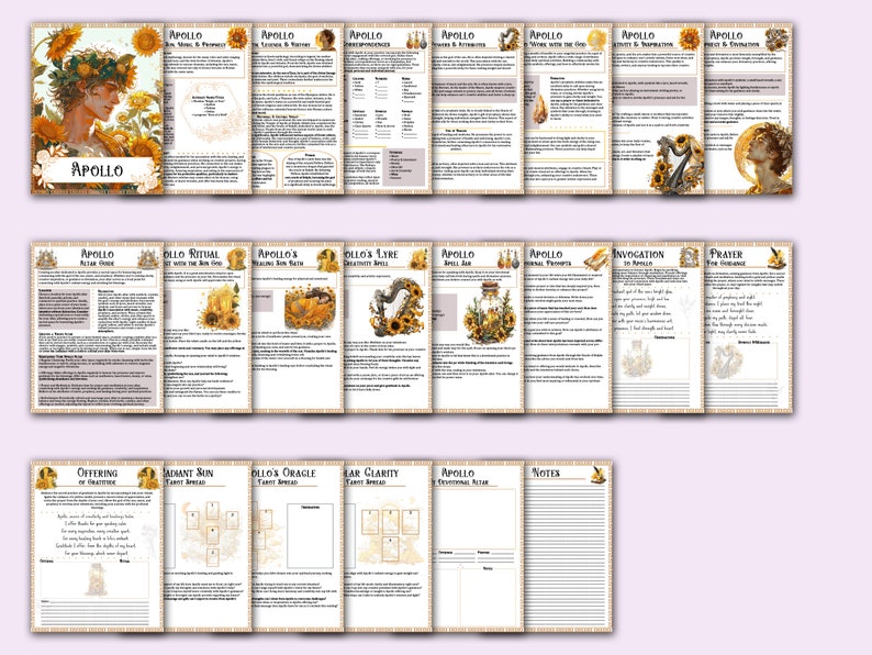 Apollo Book of Shadows Bundle | Rituals, Tarot Spreads, History, Spells ...