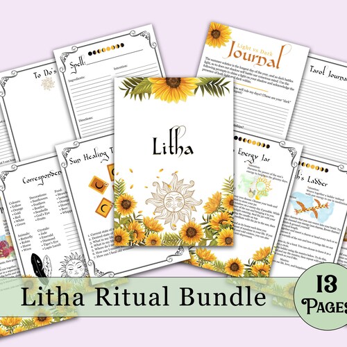 Litha Correspondence Pages Book of Shadows Witch Journal - Etsy