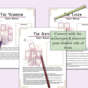 Shadow Work Archetypes Tarot Spread Journal Guide 20 Tarot Spreads to ...