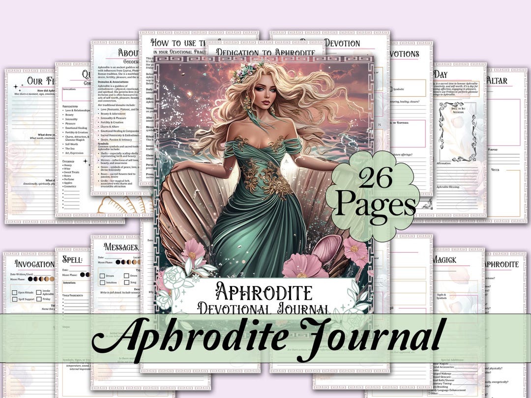 Aphrodite Devotional Journal | Prayers, Venus, Offerings, Dreams, Glamour Magick, Tarot Spreads ...