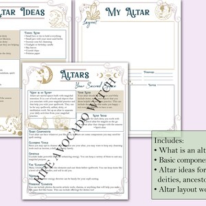 Altars Guide & Worksheet Printable Pages - Etsy