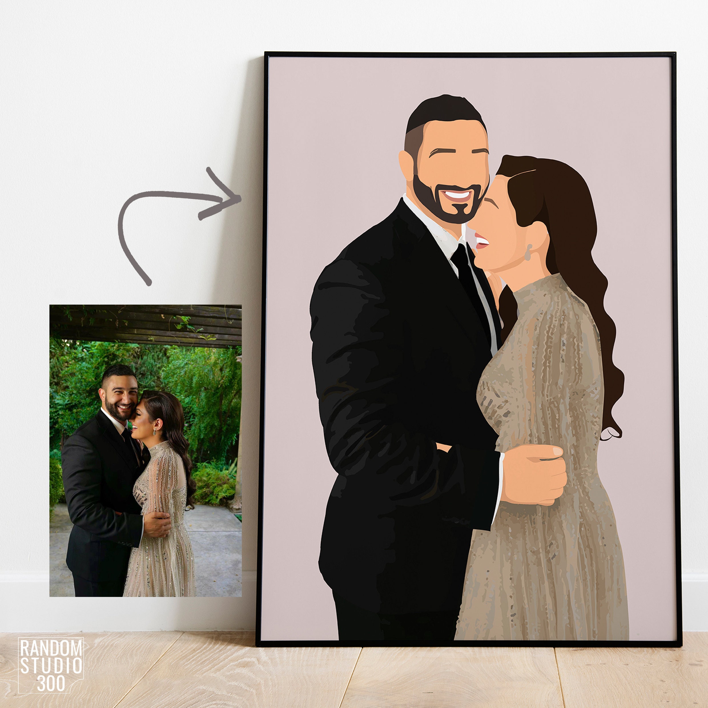Faceless Portrait, Custom Illustration, Personalised Photo, Photo ...