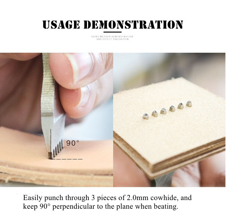 3mm 4mm Leather Prong Punch Tool Set Leather Craft Tool Hole Punches 1 ...