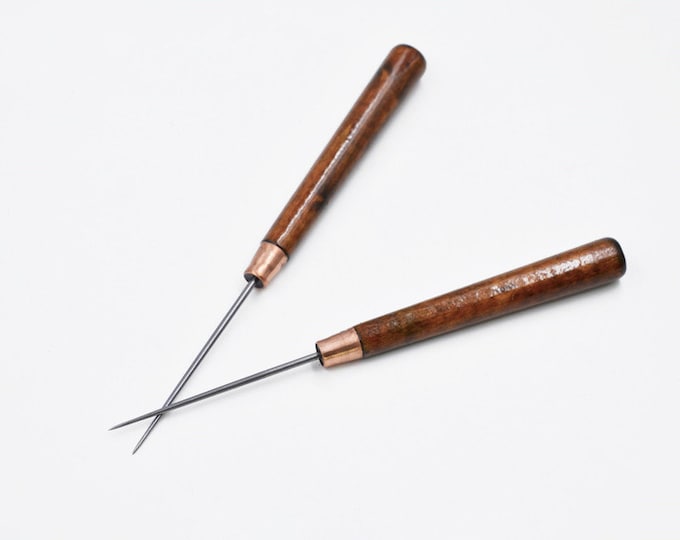 Small Hand Forged Iron Push Awl Antler Handle Reenactment Leather Awl ...