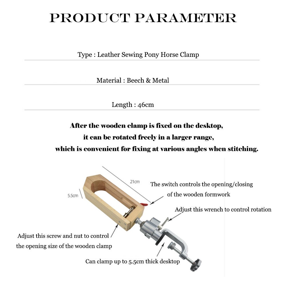 Sewing Pony Leather Pony Hand Stitching Horse Clamp Table Retaining ...